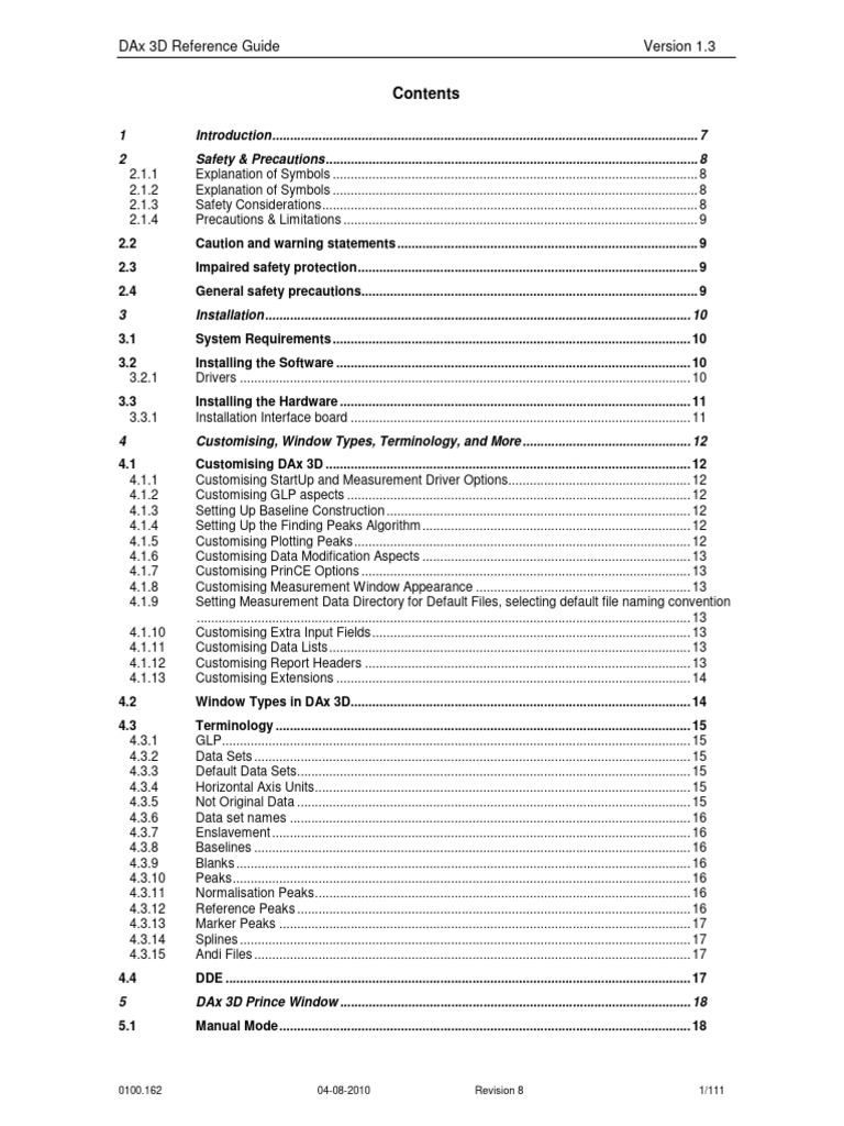 DAx 3D Reference Guide | PDF | Microsoft Windows | Spectral Density