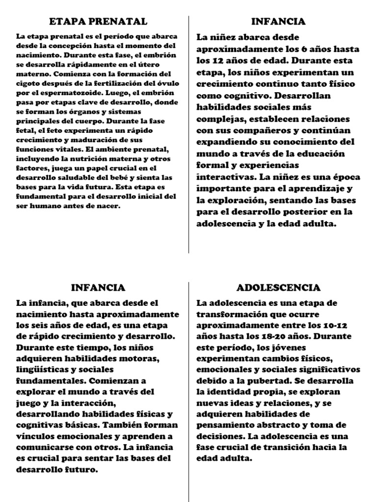 ETAPAS | PDF | Adultos | Vejez