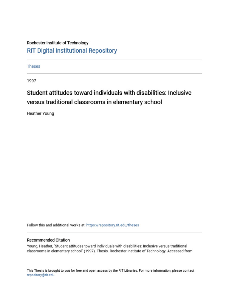 Student Attitudes Toward Individuals With Disabilities - Inclusive ...