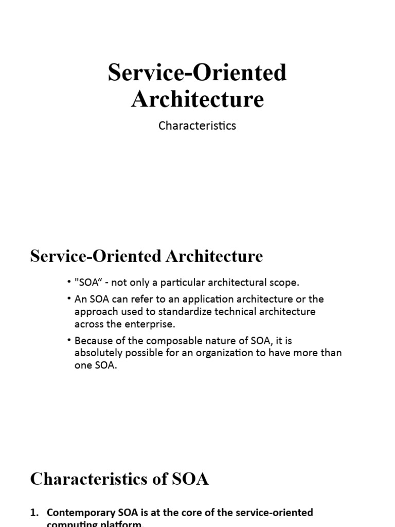 Service-Oriented Architecture Characteristics | PDF | Service Oriented Architecture | Computing