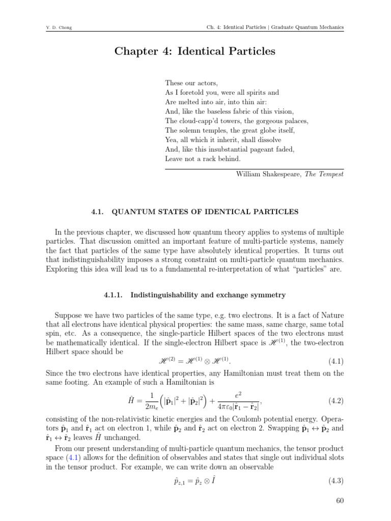 04 Identical Particles | PDF | Physics | Theoretical Physics