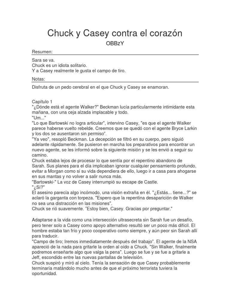 Chuck y Casey: Amor y Misiones Secretas | PDF