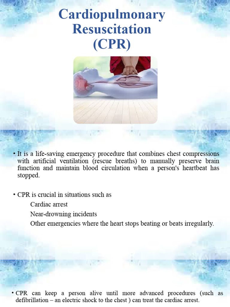 Cardiopulmonary Resuscitation (CPR) | PDF | Cardiopulmonary Resuscitation | Clinical Medicine
