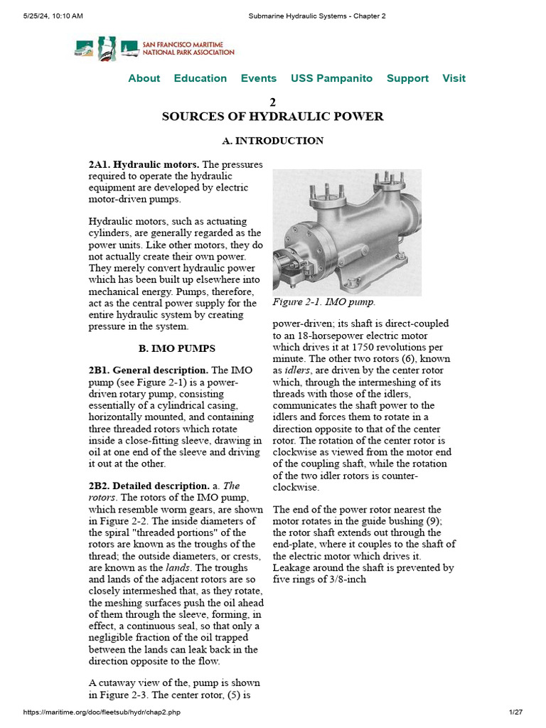 Submarine Hydraulic Systems - Chapter 2 | PDF | Pump | Valve