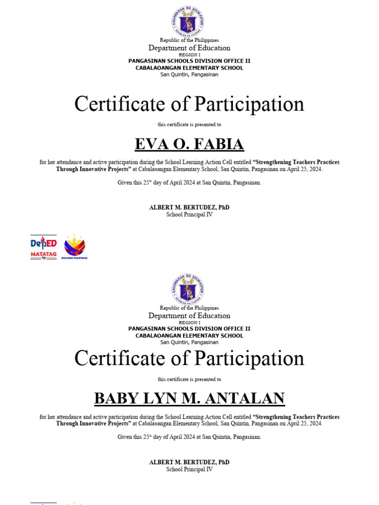 LAC-Certificate-of-Participation | PDF | Public Law | Southeast Asia