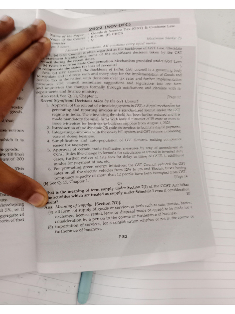 GST Questions Paper 20222 | PDF