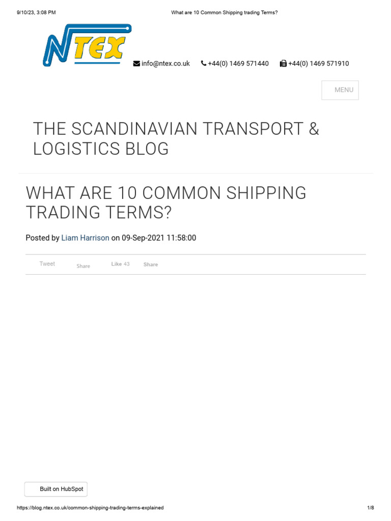What Are 10 Common Shipping Trading Terms | PDF | Private Law ...