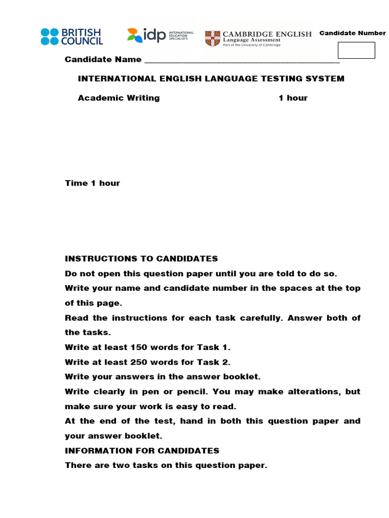 Writing Actual Test | PDF