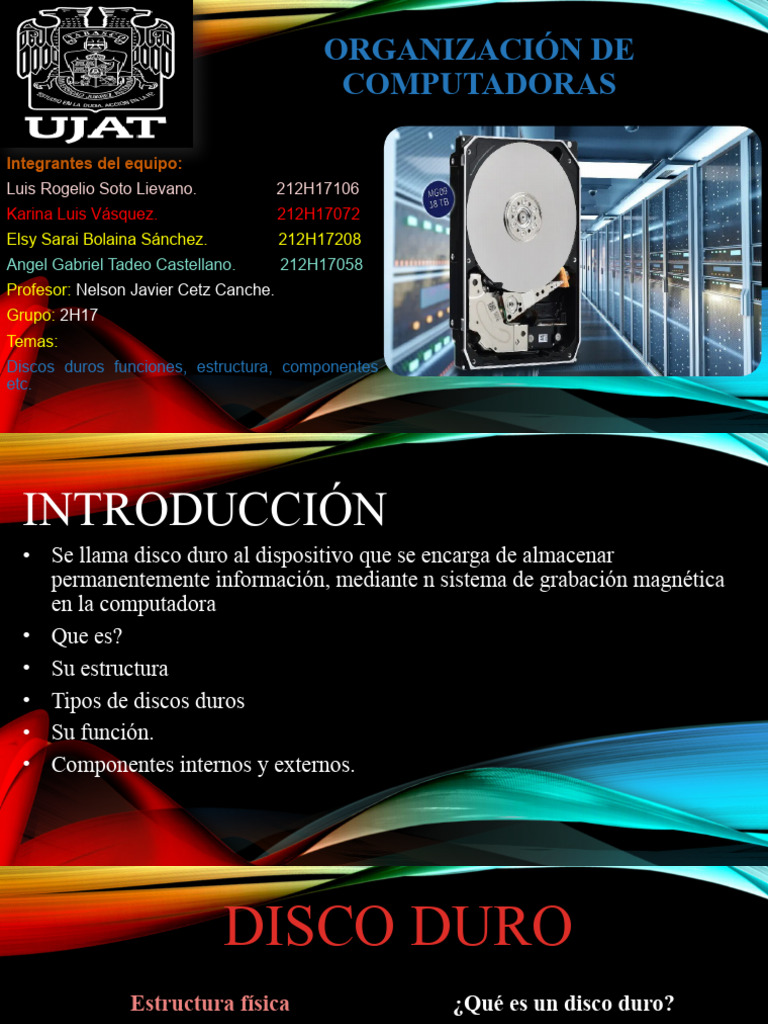 Organización de Computadoras Disco Duro | PDF | Disco duro | Unidad de estado sólido