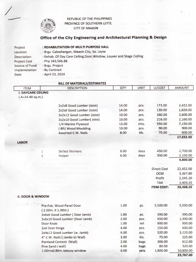 Program of Works | PDF