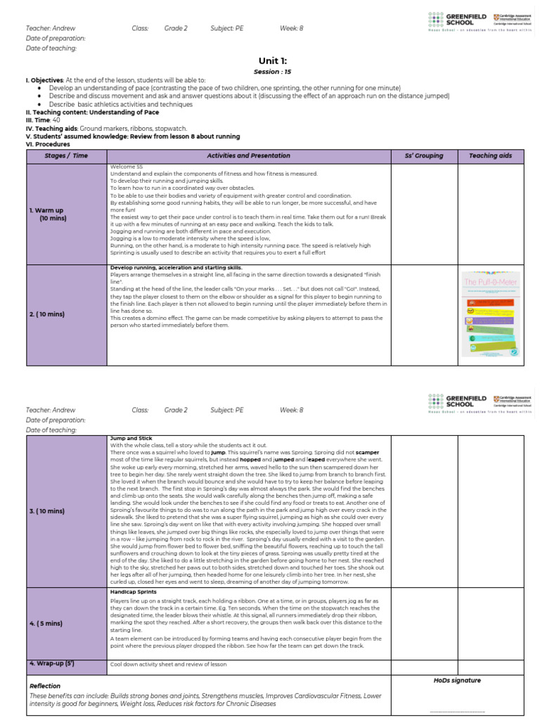 Unit 1:: Session: 15 | PDF | Teachers | Physical Fitness