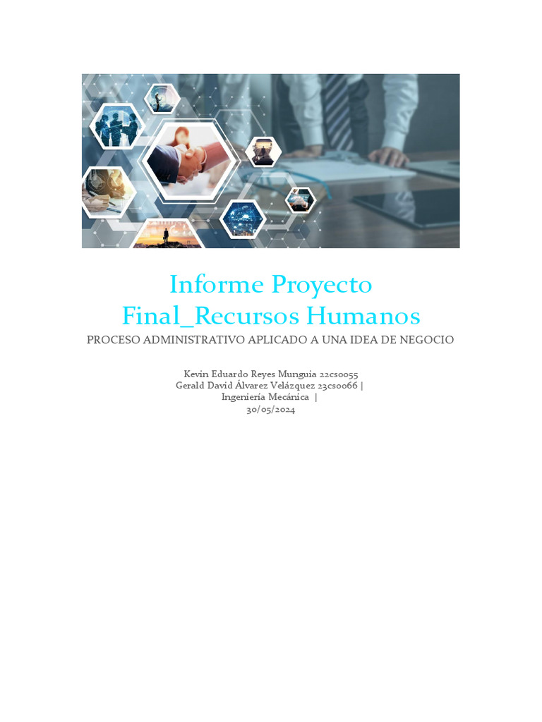 Informe Proyecto Final Recursos Humanos-1 | PDF | Gestión de recursos humanos | Reclutamiento