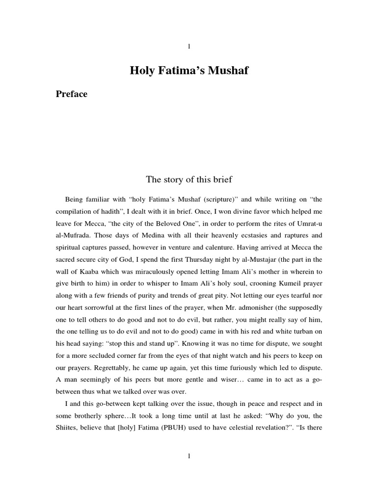 Insights on Fatima's Mushaf | PDF | Muhammad | Shia Islam