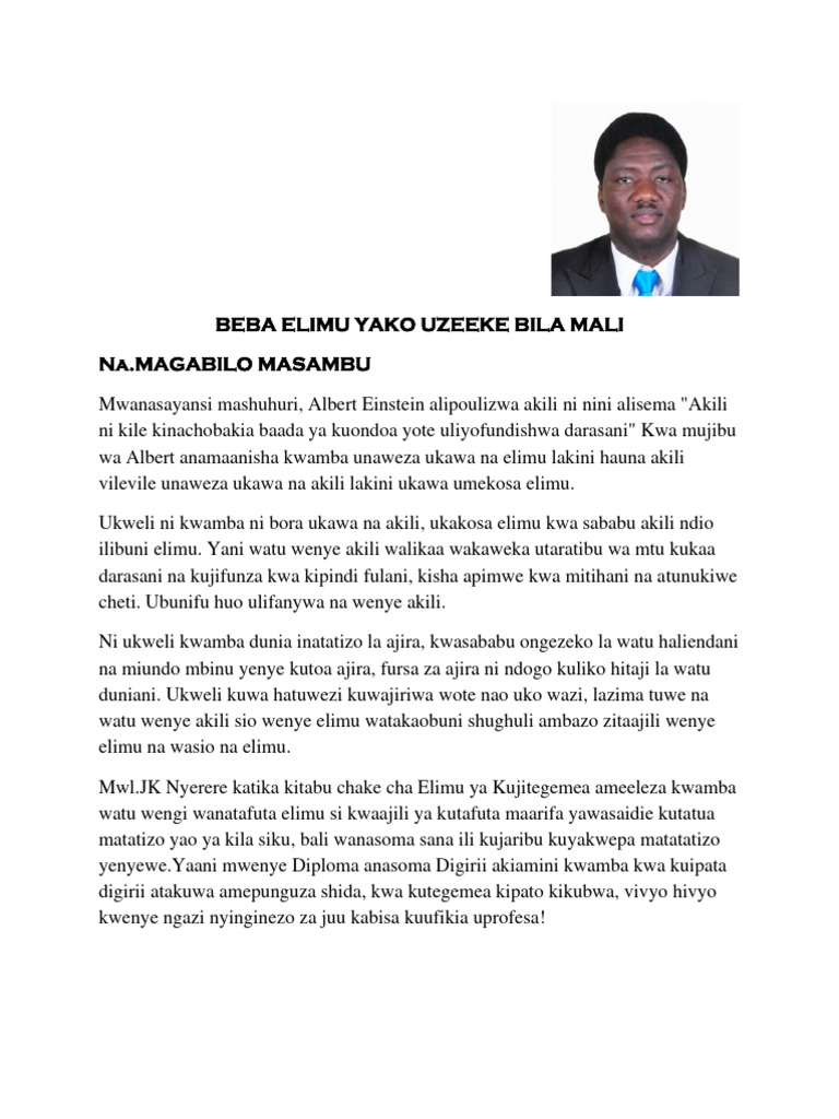 Elimu Yako PDF | PDF