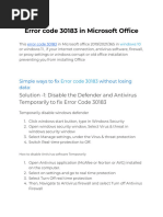 (Fixed) Error Code 30175-13 (30) When Installing Microsoft Office 365/2019/2021 | PDF