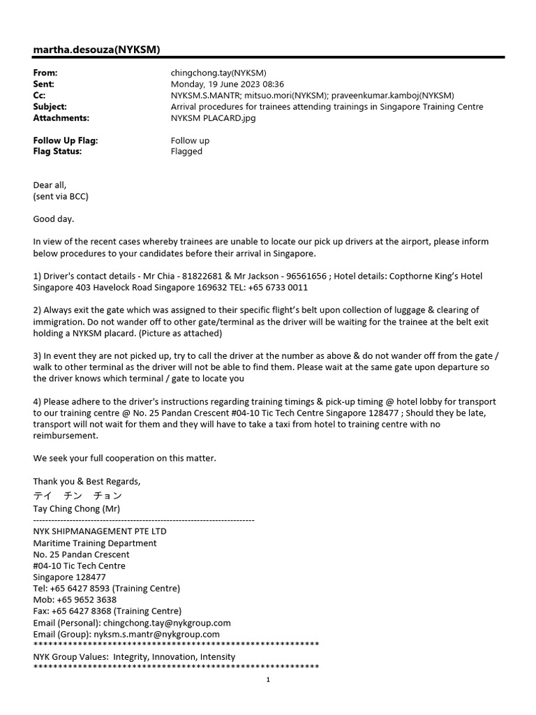 Arrival Procedures - Memo Style | PDF