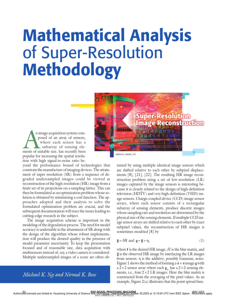 Mathematical Analysis of Super-Resolution Methodology | PDF | Matrix ... Mathematical Analysis of Super-Resolution Methodology | PDF | Matrix ...