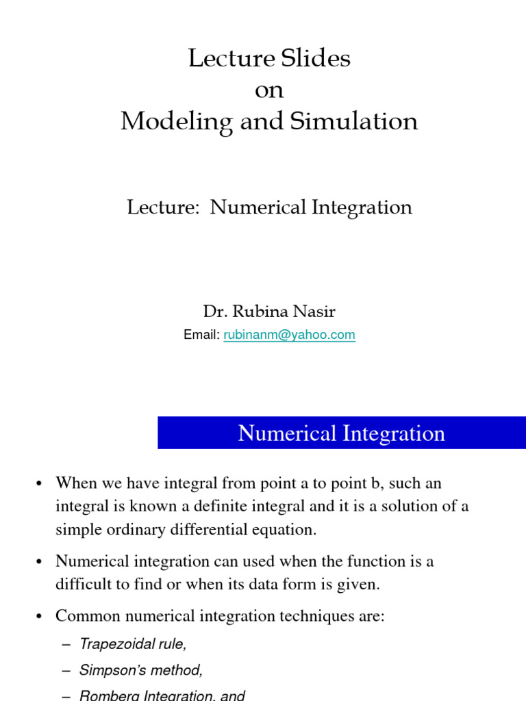 Lec 24 Numerical Integral | PDF | Integral | Function (Mathematics)