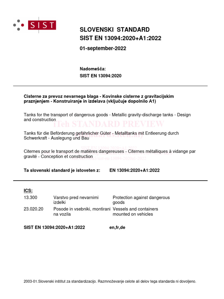 Sist en 13094 2020 A1 2022 | PDF | Welding | Construction