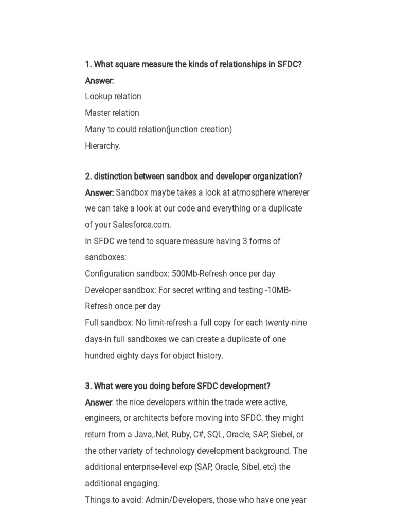 SFDC Admin Interview Questions Set2 | PDF | Customer Relationship Management | User (Computing)