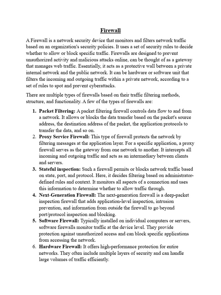 Firewall Pdf Firewall Computing Computer Network