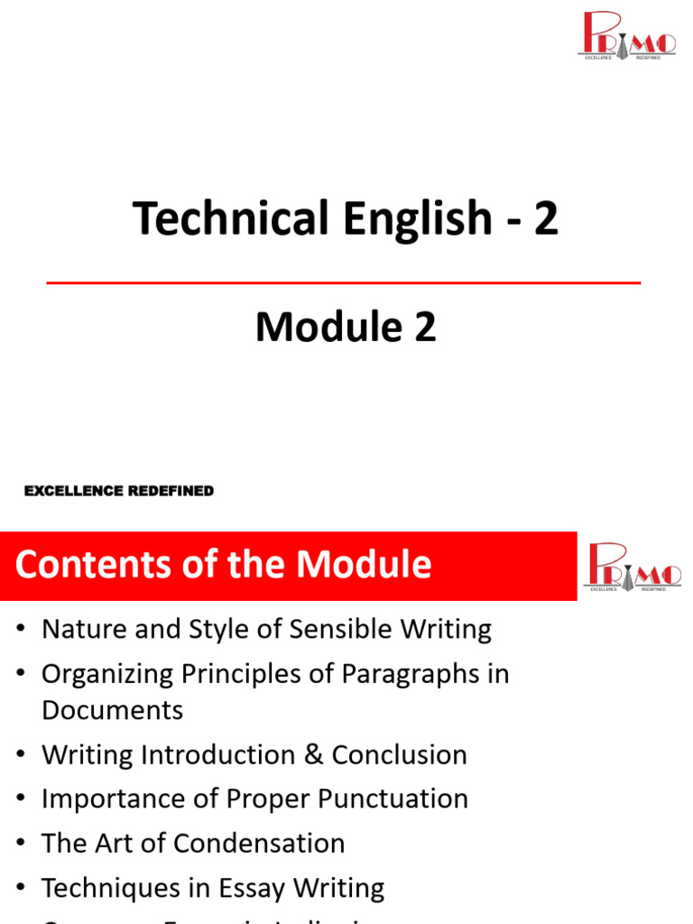 Technical English 2 - Module 2 | PDF | Essays | Linguistics