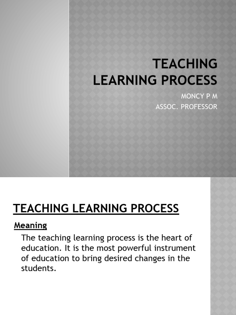Teaching Learning Process | PDF | Learning | Perception