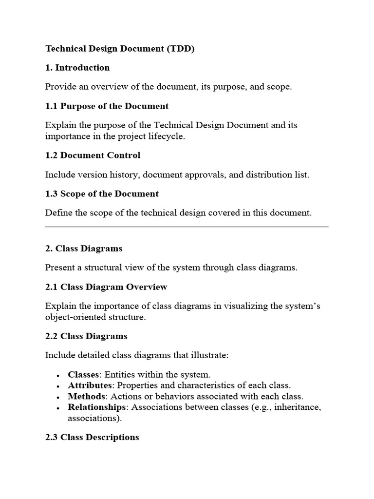 Technical Design Document | Download Free PDF | Class (Computer ...