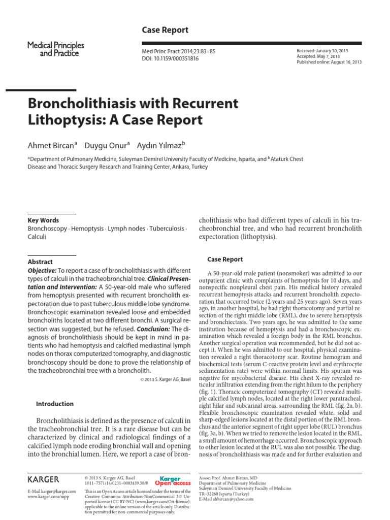 Broncholith | PDF | Medicine | Diseases And Disorders