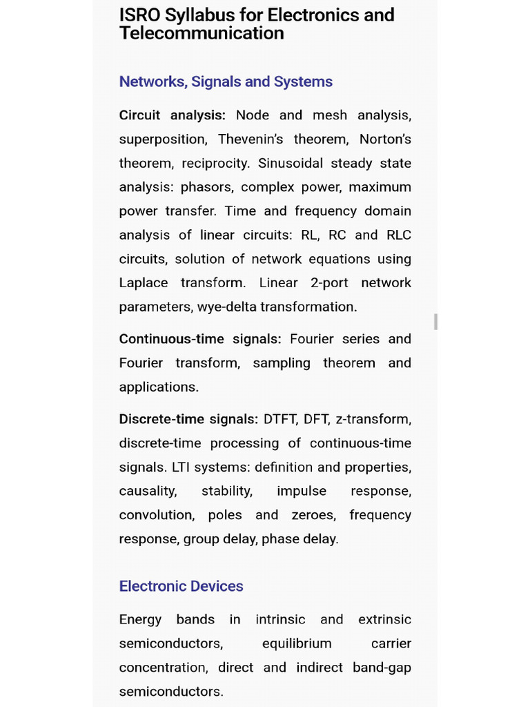 Isro Exam Syllabus | PDF