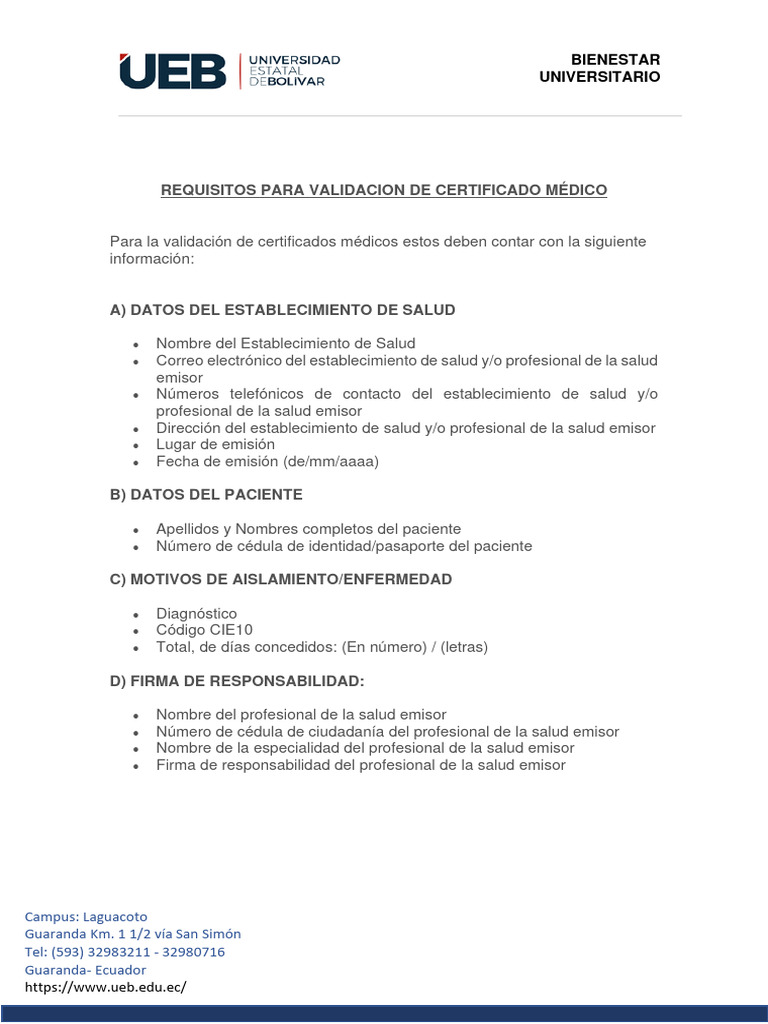 Validacion Requisitos Certificado | PDF