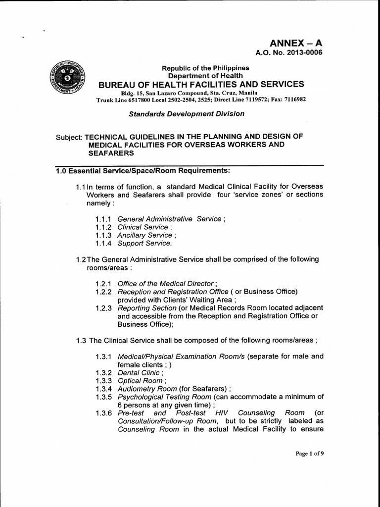 Ao 2013-0006 Annex A Technical Guidelines | PDF