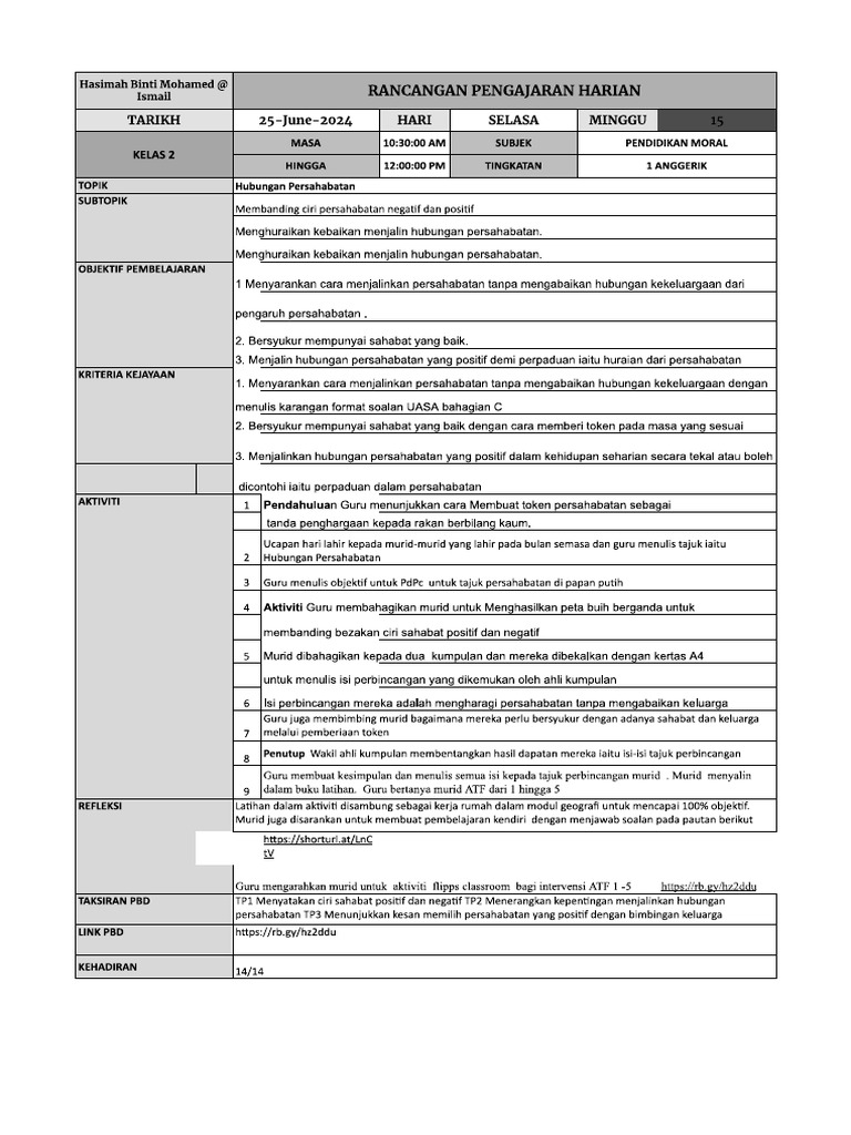 RPH Standard 4 | PDF