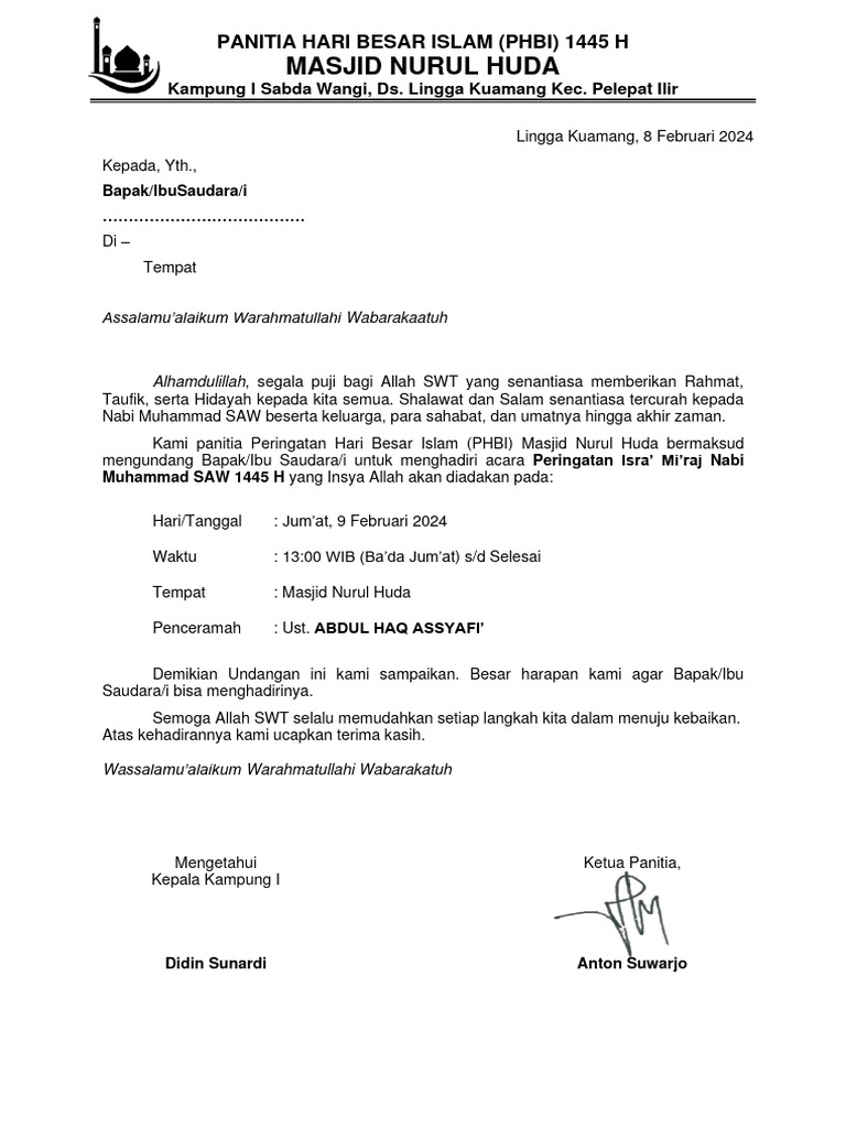 Undangan Phbi 2024 | PDF
