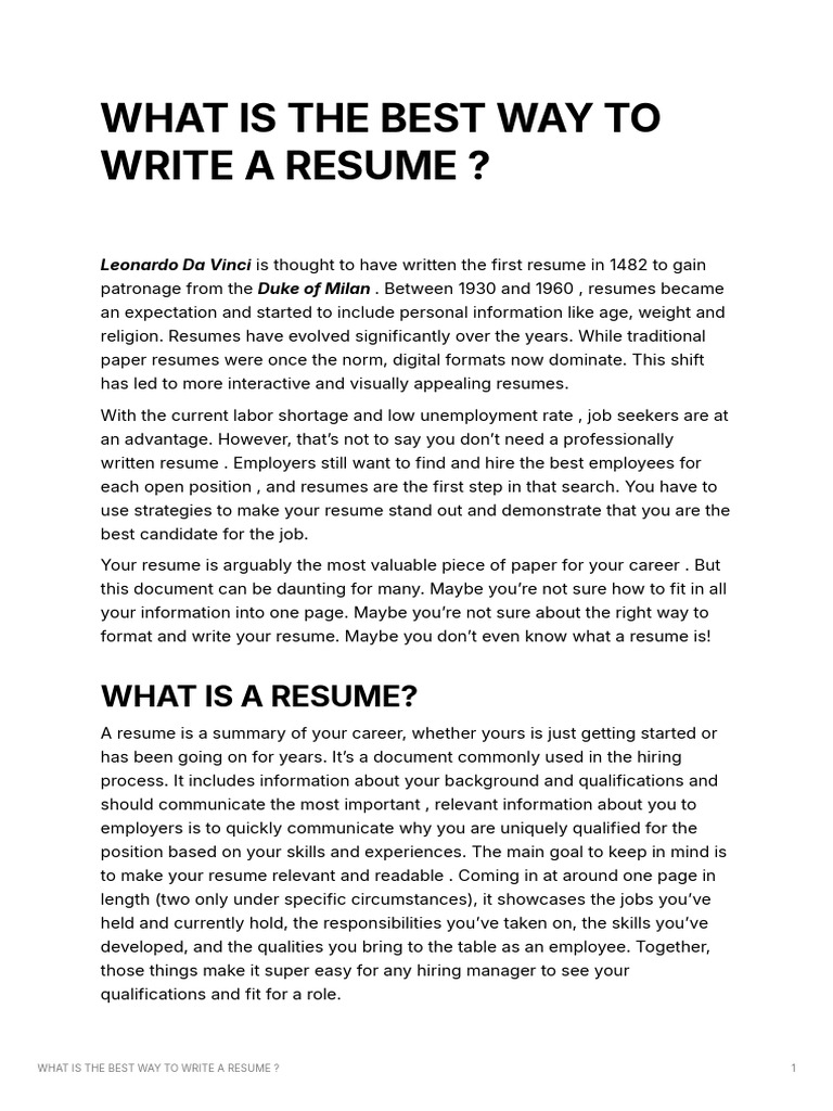 Best Resume Writing Tips Explained | PDF | Résumé | Html