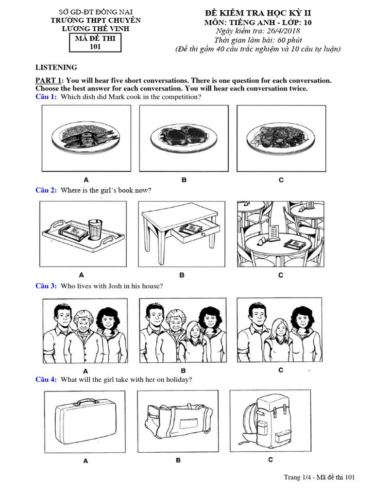 Tailieuxanh LTV hk2 Anh10 1718 de 101 0593 | PDF | Language Arts & Discipline | Art