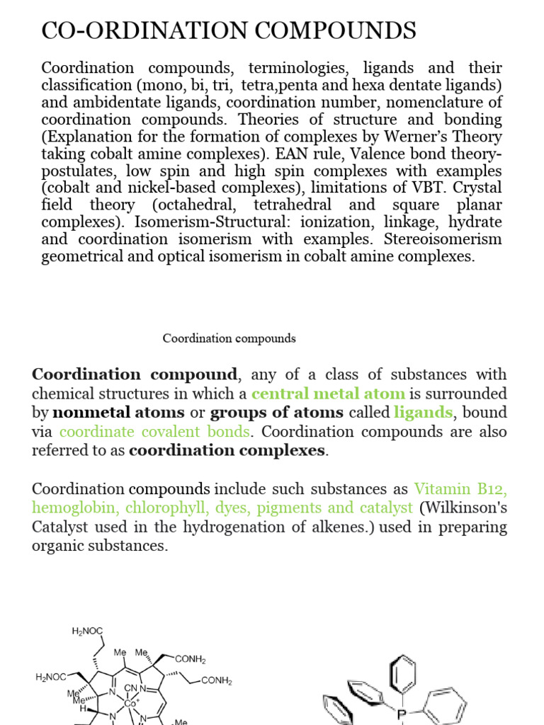 module 1 coordination compounds | PDF | Coordination Complex | Ligand