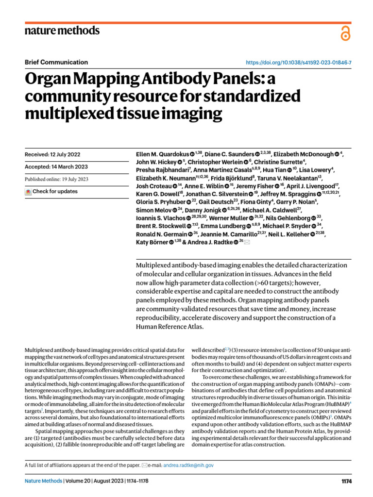 Cell Organ Mapping | PDF | Lymph Node | Biomarker