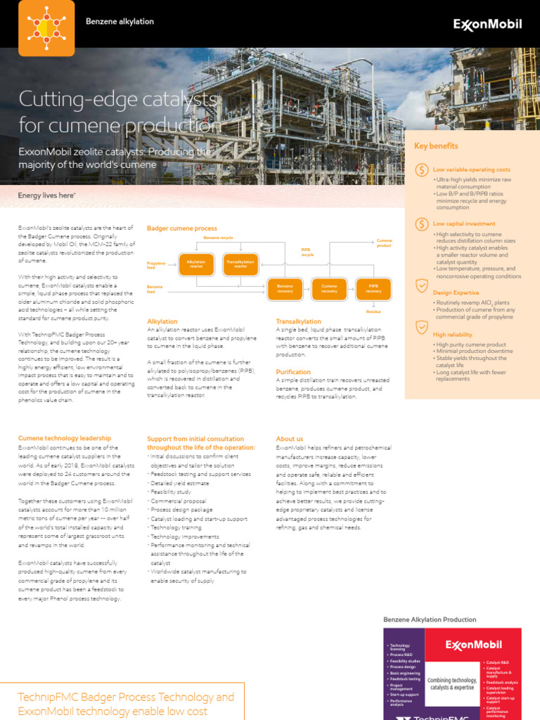 Cumene Factsheet en | PDF | Chemical Reactor | Recycling