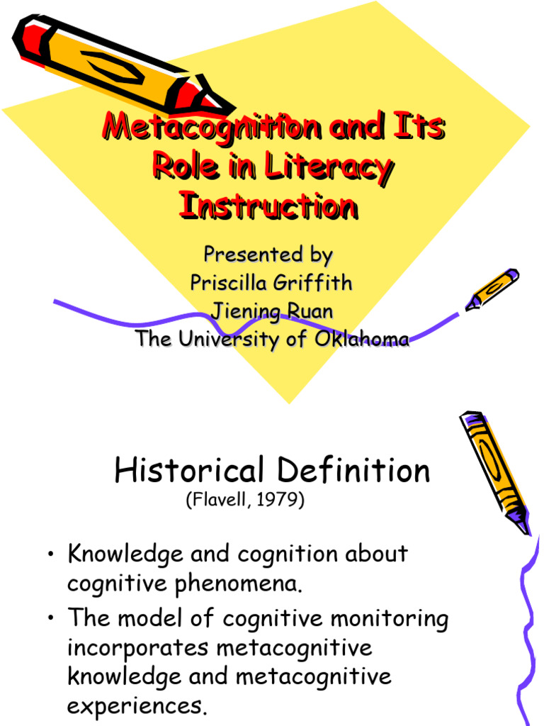 Metacognition And Its Role In Literacy Instruction Pdf Metacognition Literacy