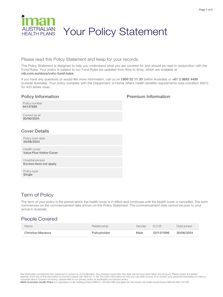 Policy_Statement | PDF | Hospital | Insurance