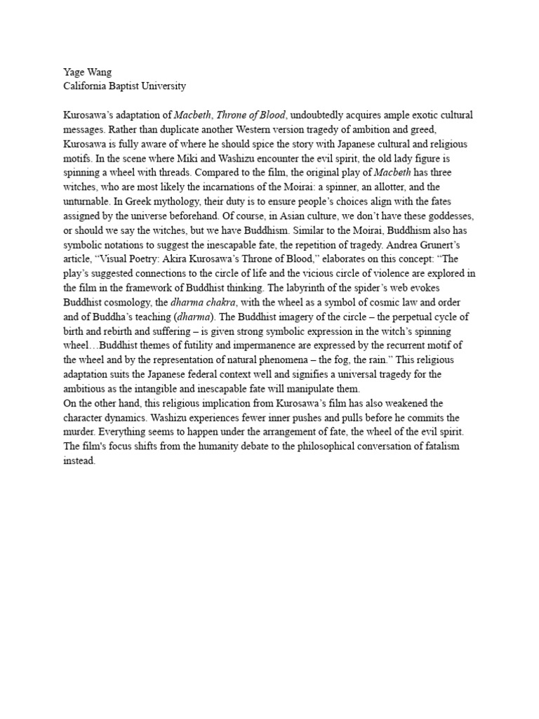 Throne of Blood | PDF | Social Science