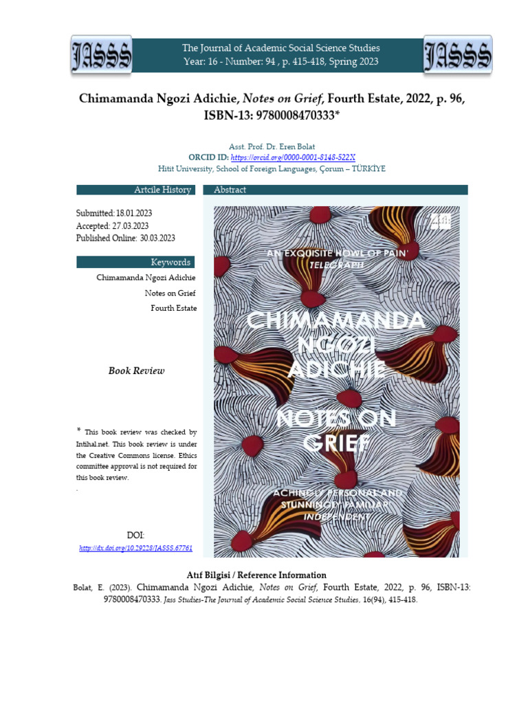 chimamanda-ngozi-adichie-notes-on-grief-fourth-estate-2022-p-96-isbn-13 ...