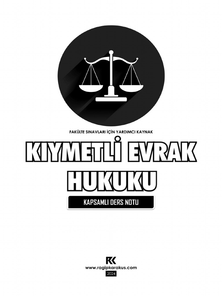 Kıymetli Evrak Hukuku - RK - 2024 | PDF