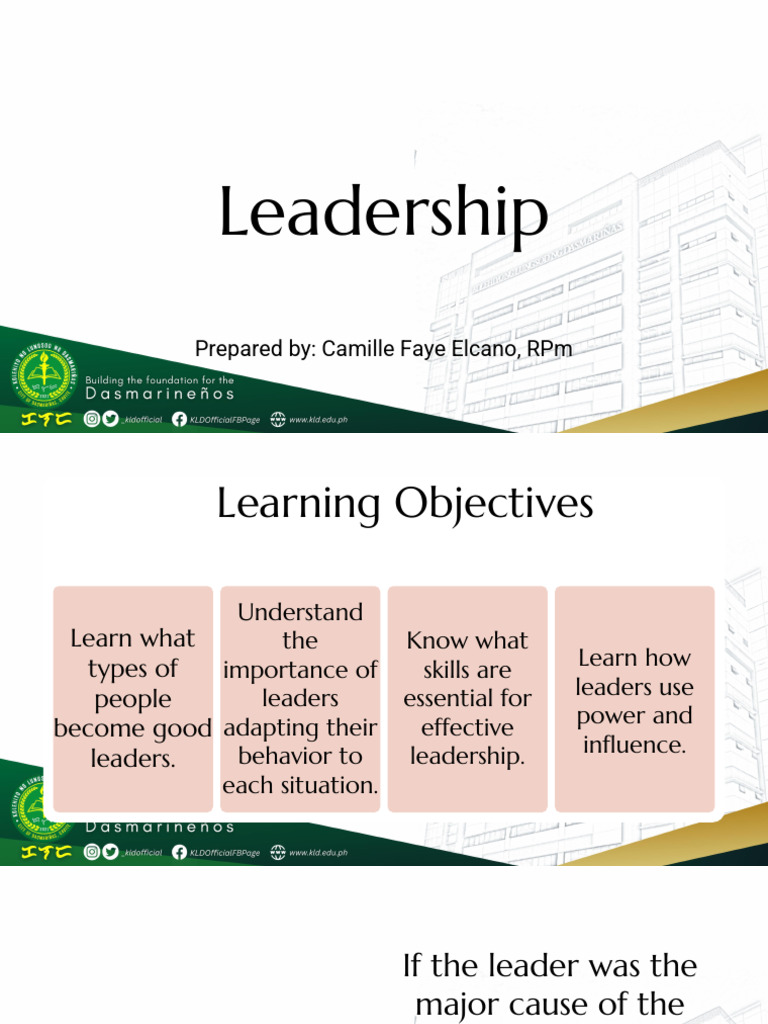 IO Psychology - Leadership | PDF | Leadership | Power (Social And ...