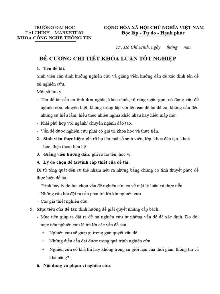 2022 Mau Bo Cuc de Cuong Chi Tiet KLTN | PDF