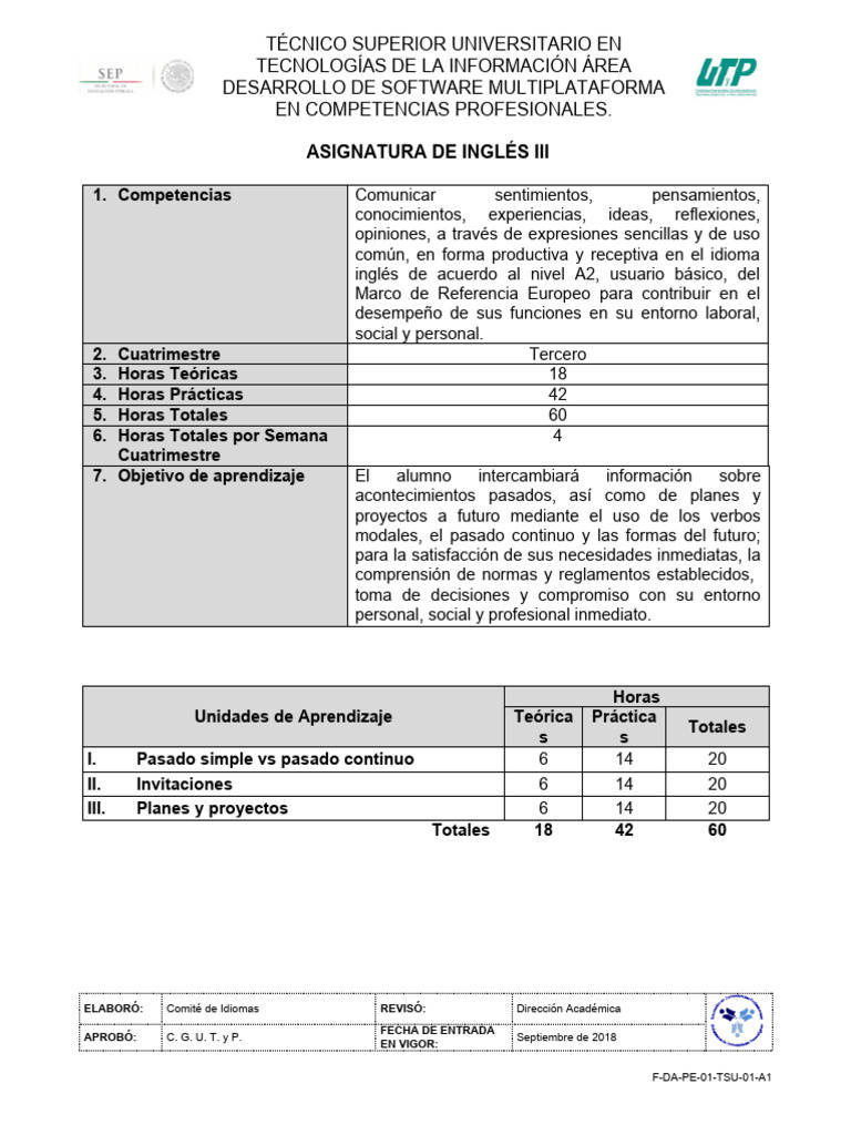 7 Ingles III | PDF | Enseñando | Aprendizaje