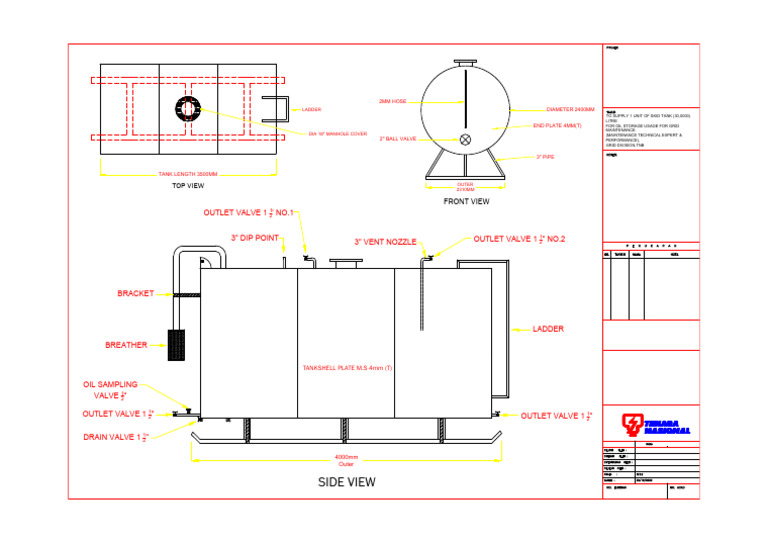 Drawing Skid Tank - 170124 | PDF | Valve | Gas Technologies