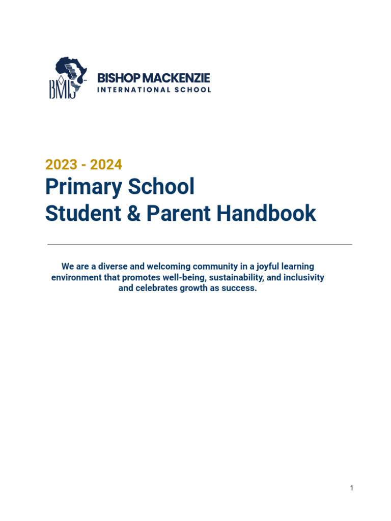 BMIS Primary School Handbook 2023-2024 | PDF | Learning