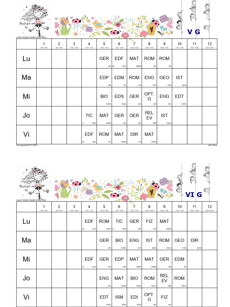 Orar Modulul IV - CLASE | PDF